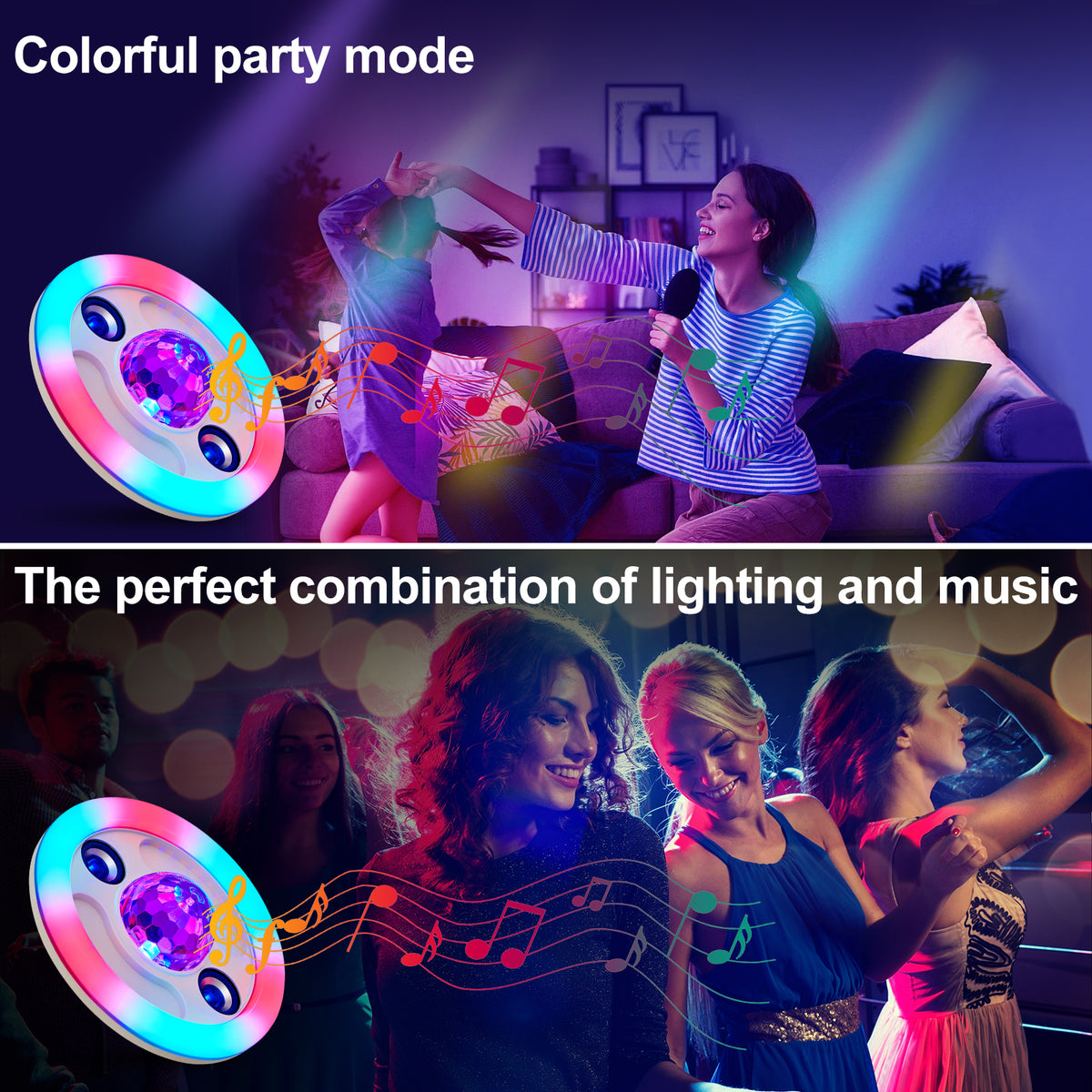 HARPER LIVING RGB Remote E27 LED Light Bulb with Speaker, 30W 2400LM B ...