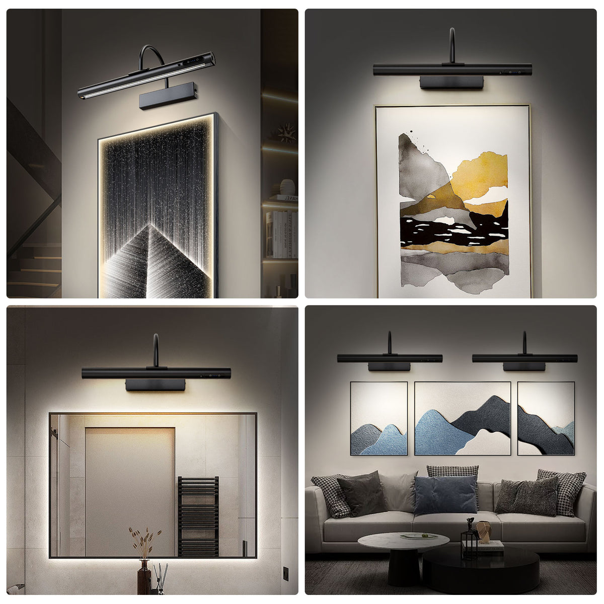 Rechargeable Picture Light with Remote, Dimmable and 3 Colour Temps, B ...