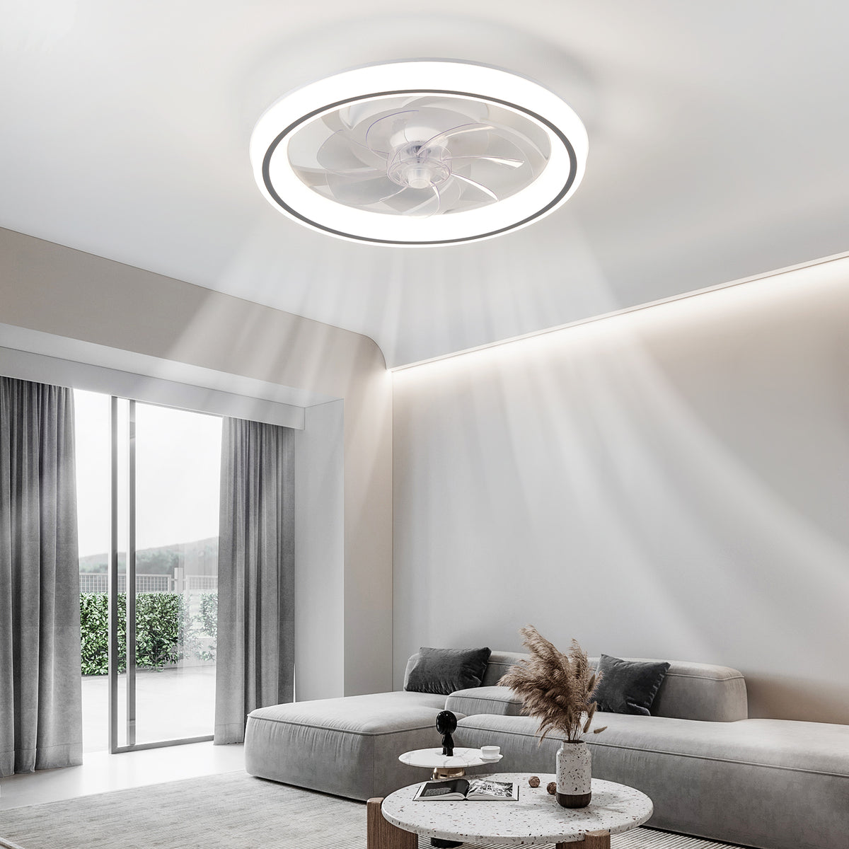HARPER LIVING Modern Ceiling Fans with Lights and Remote, Dimmabl, 3 C ...