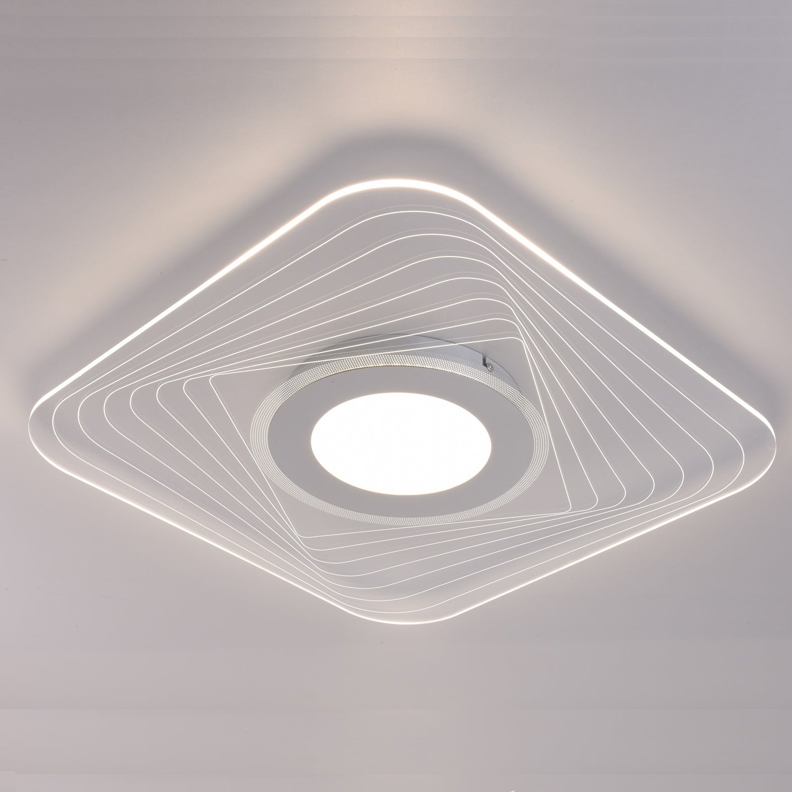 LED Ceiling Light, Square Acrylic Shade, Natural White (4000K), Non Di ...