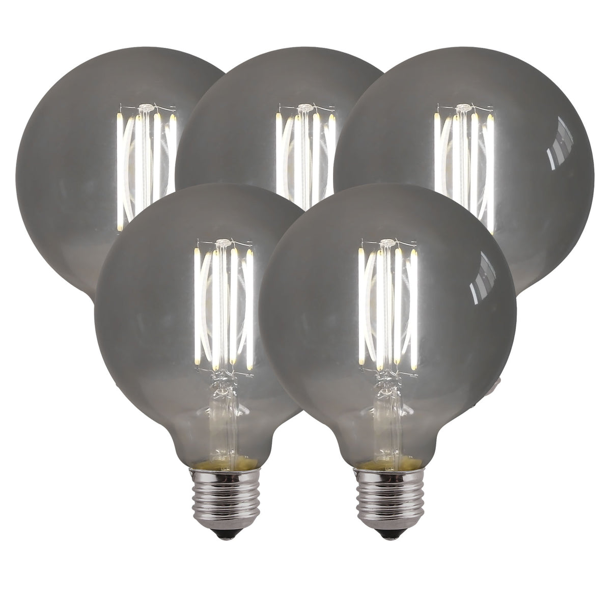 Harper Living G125/E27 8W Smoked Glass Cool White Dimmable LED Bulb, P